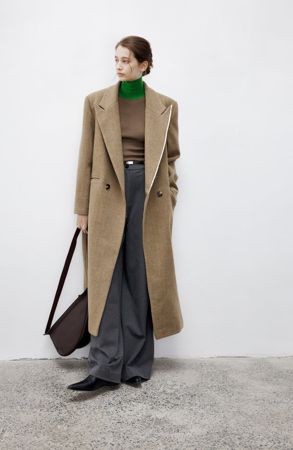 WHITE LINE WOOL TWEED COAT / ホワイトラインウールツイードコート