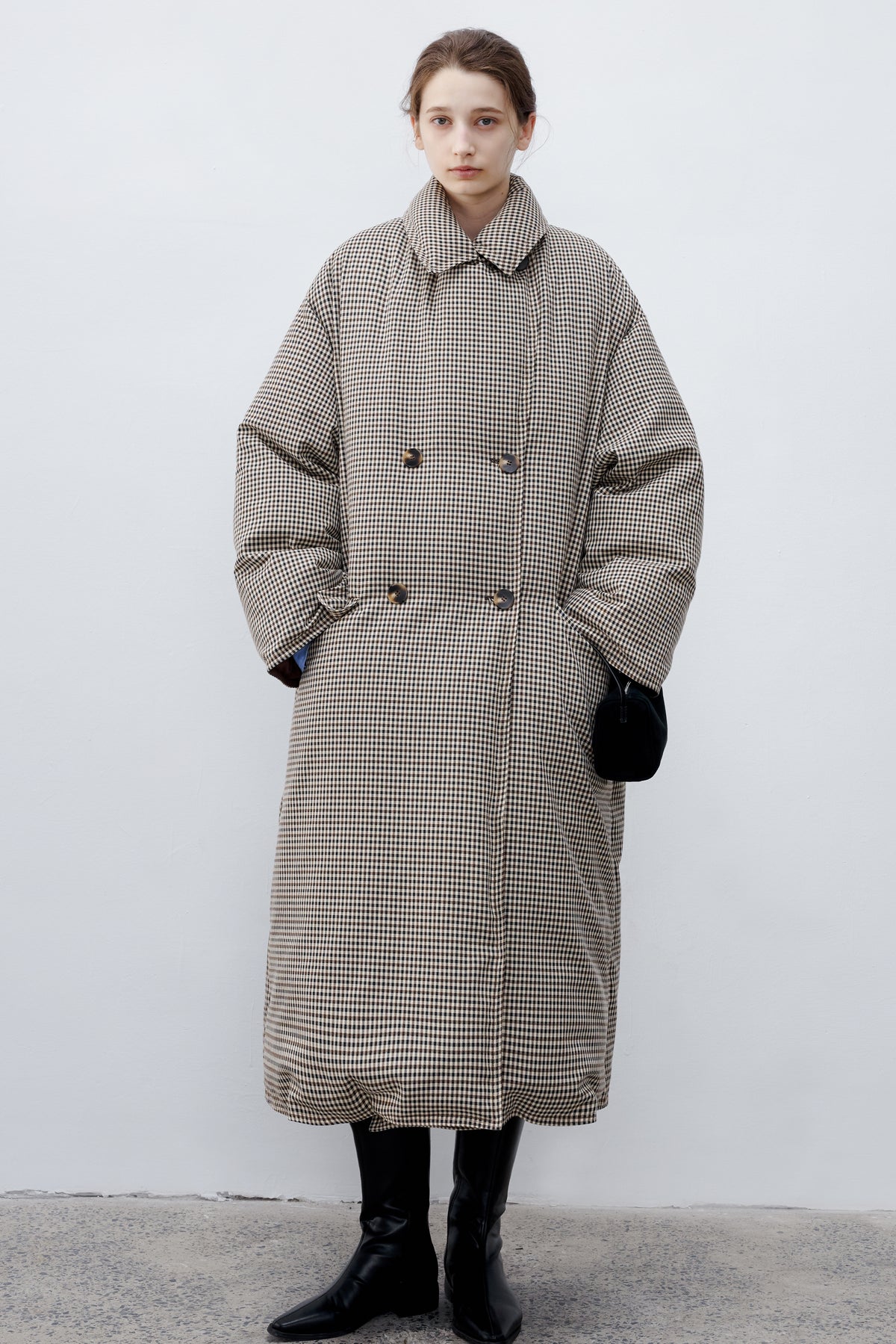 CLASSIC PLAID DOWN COAT